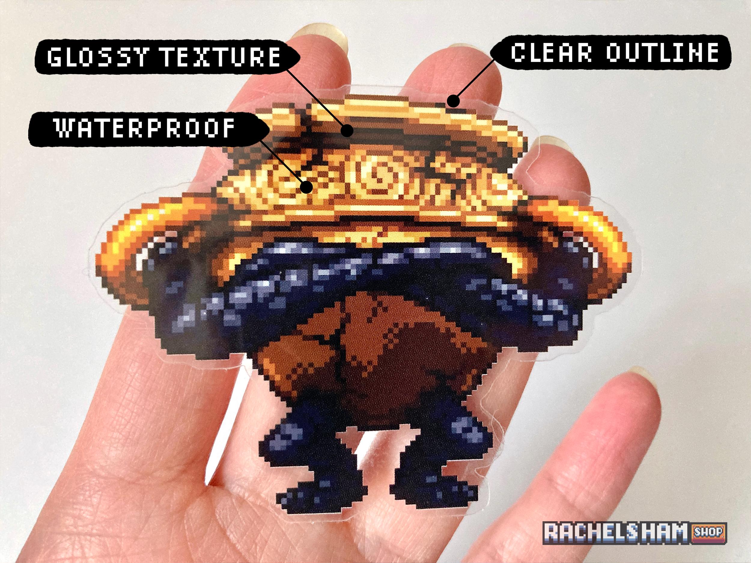 Warrior Jar Alexander Pixel Art Sticker: 8bit Elden Ring - Clear ...