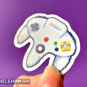 Retro Video Game Controller Stickers: 8bit Pixel Art - Clear Waterproof ...