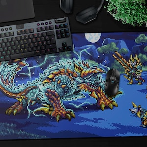 Monster Hunter Zinogre Pixel Art Gaming Desk Mat - Etsy