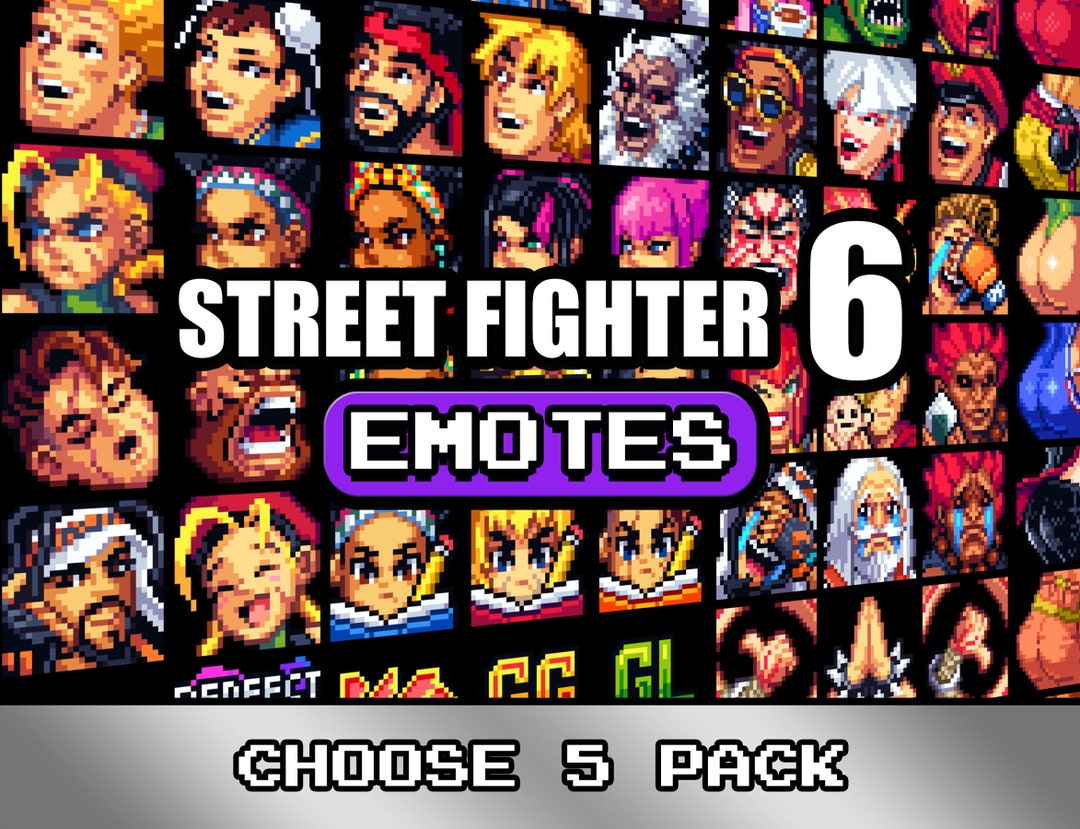 5 EMOTES Street Fighter 6 Pixel Art Twitch and Discord Chat Emotes - Etsy