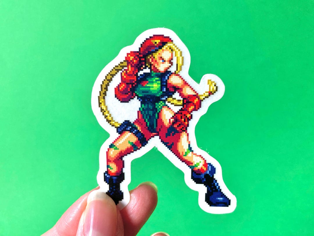 Cammy Street Fighter 6 Pixel Art Sticker: Classic Outfit - Clear ...