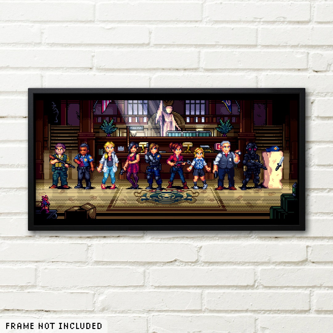 RE2 Characters Pixel Art Print: 8bit Resident Evil 2 Poster - Etsy