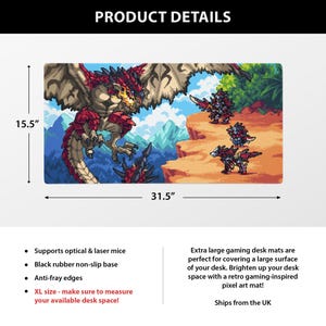 Monster Hunter Rathalos Retro 8bit Pixel Art RPG Demake XL Gaming Mouse ...