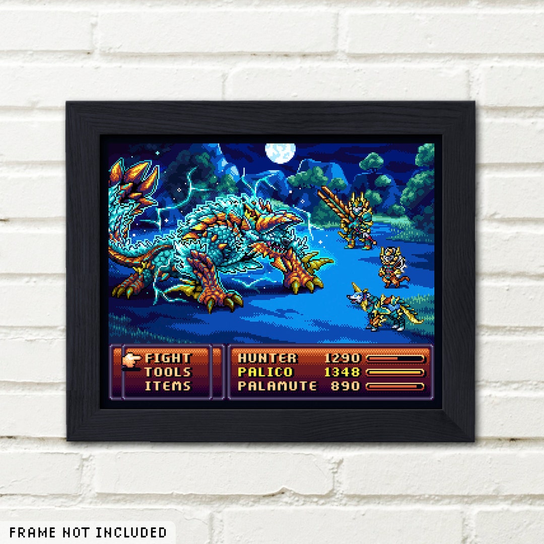 Monster Hunter ZINOGRE RPG Demake Pixel Art Poster High Quality Video ...
