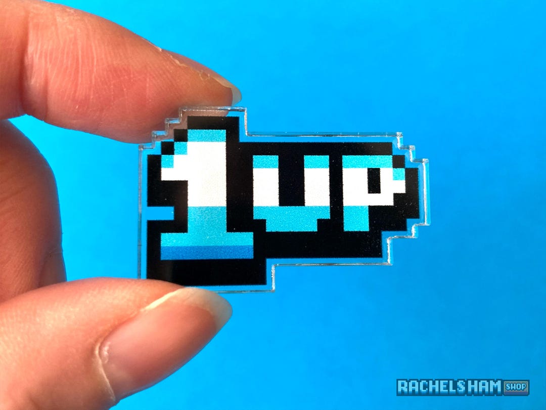 1UP Acrylic Pin Retro Arcade 8bit Pixel Art Video Game Badge Lapel Pin ...