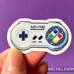 Retro Video Game Controller Pixel Art Stickers, Waterproof Clear Matte ...