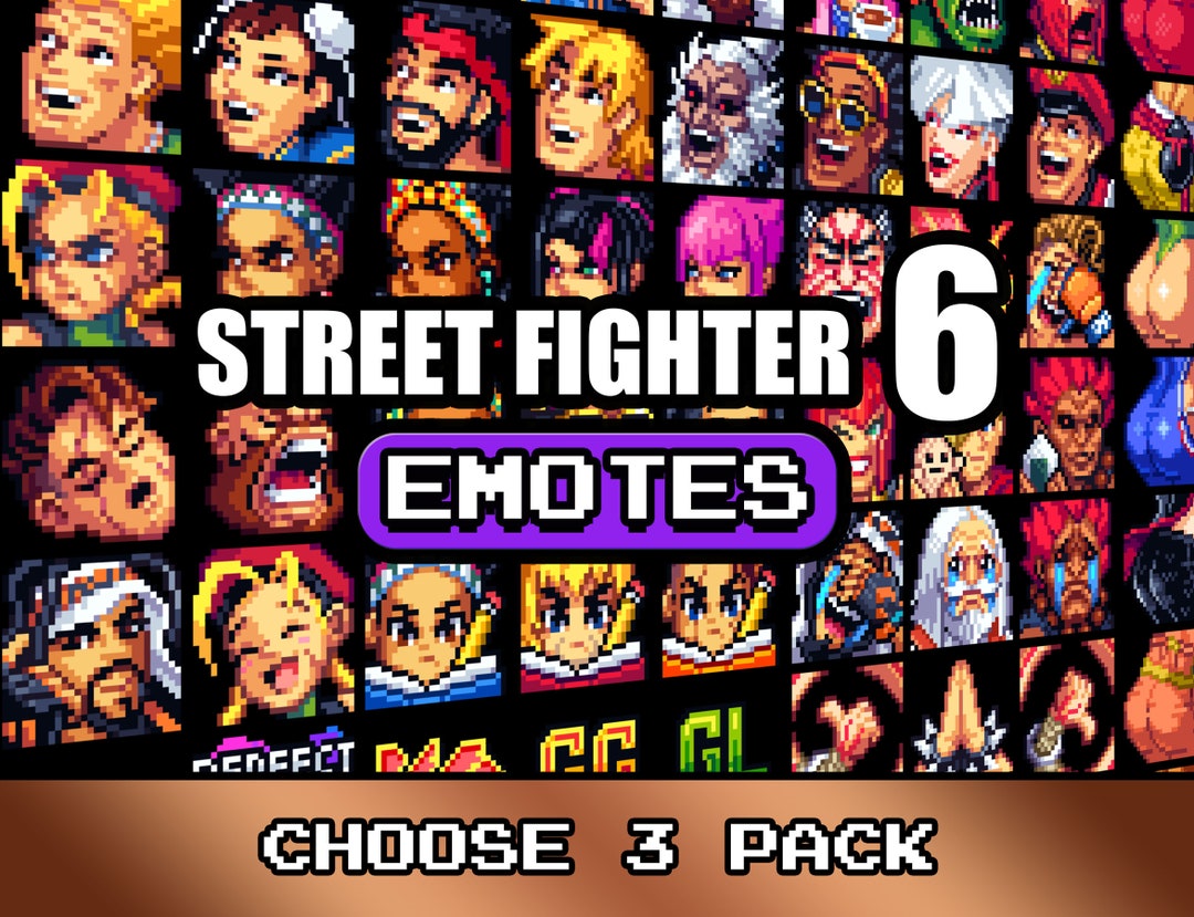 3 EMOTES Street Fighter 6 Pixel Art Twitch und Discord Chat Emotes ...