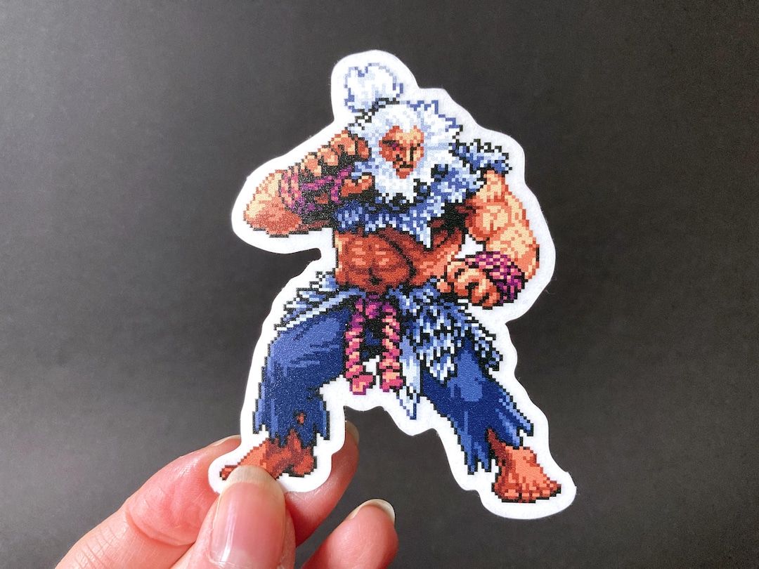 Akuma Street Fighter 6 Outfit 1 Pixel Art Sticker, Waterproof Clear ...