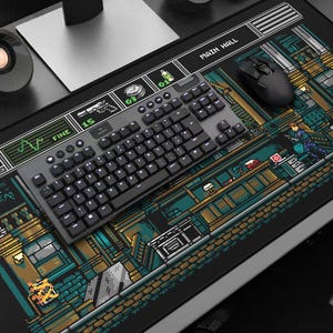 Raccoon Police Station Gaming Desk Mat: 8bit Resident Evil 2 Pixel Art ...