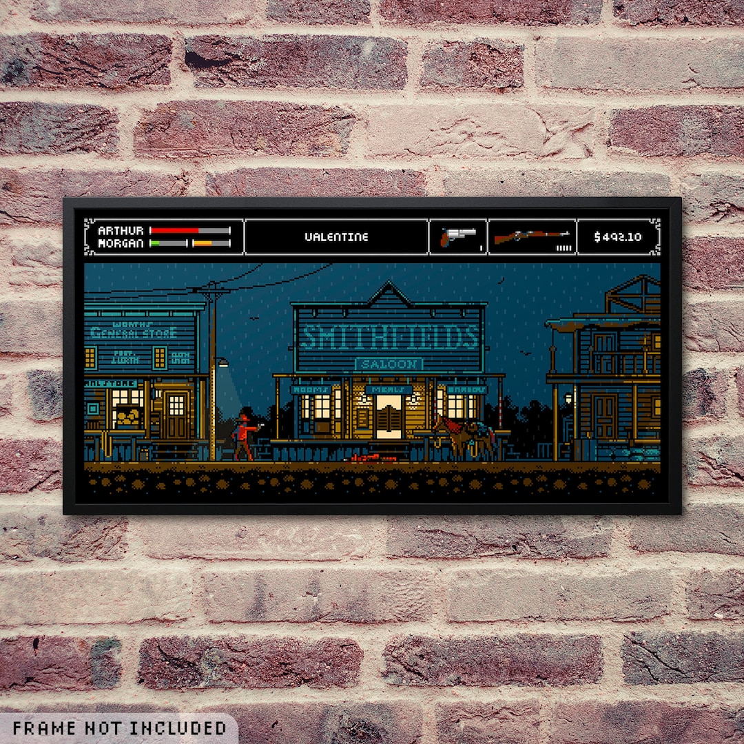 RDR2 Valentine Retro Demake Red Dead Redemption 2 Pixel Art Poster High ...