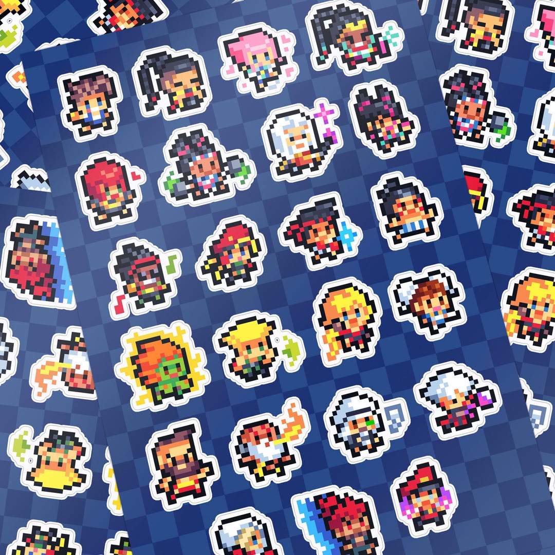 Chibi Street Fighter 6 Pixel Art Sticker Sheet With Manon Jamie ...