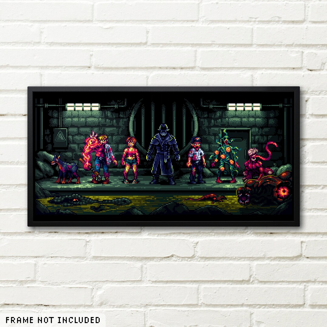 RE2 Enemies Pixel Art Print: 8bit Resident Evil 2 Poster - Etsy
