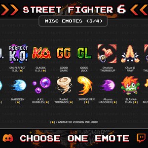 SINGLE EMOTE Street Fighter 6 Pixel Twitch and Discord Emotes - Etsy