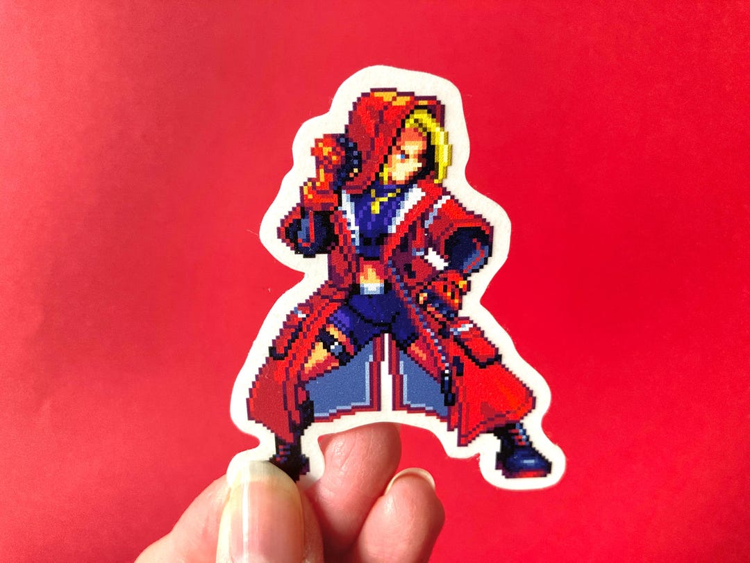 Cammy Street Fighter 6 Pixel Art Sticker: Outfit 3 - Clear Waterproof ...