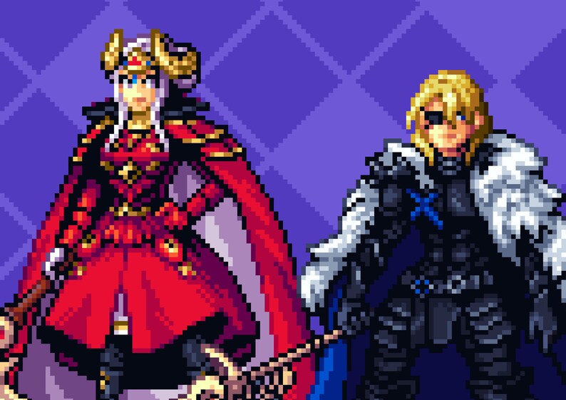 Three Houses (time-skip) Pixel Art Print: 8bit Fire Emblem Poster - Etsy