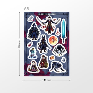Bloodborne Pixel Art Sticker Sheet With Hunter Eileen the Crow Lady ...