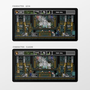 Raccoon Police Station Gaming Desk Mat: 8bit Resident Evil 2 Pixel Art ...