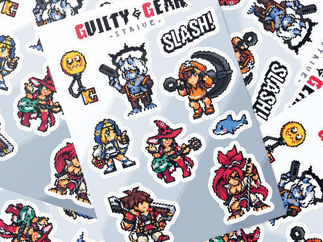 Guilty Gear Strive Pixel Art Sticker Sheet - Clear Waterproof Vinyl - Etsy