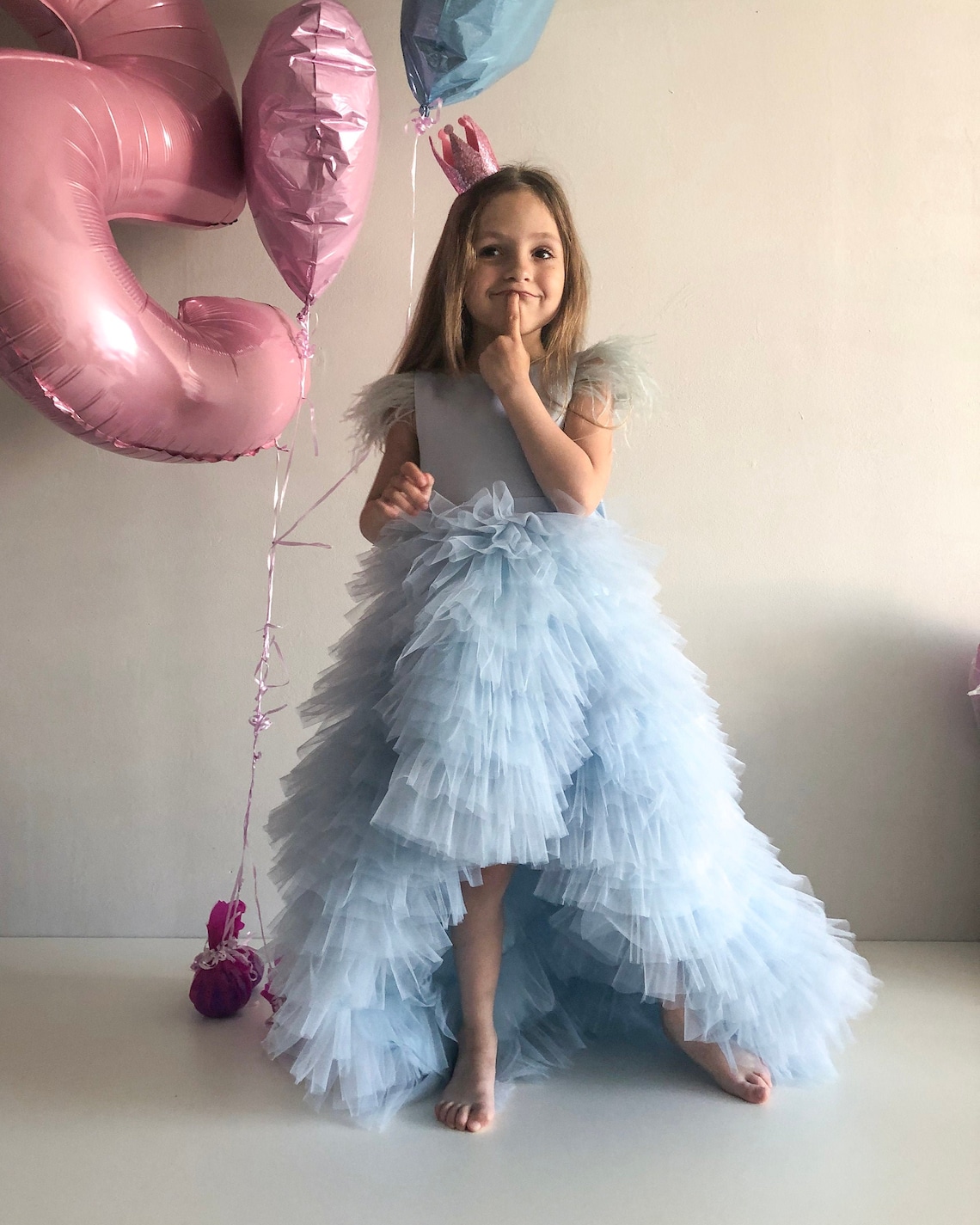 Light Blue Kids Dress Party Dress Elegant Dress Girls - Etsy