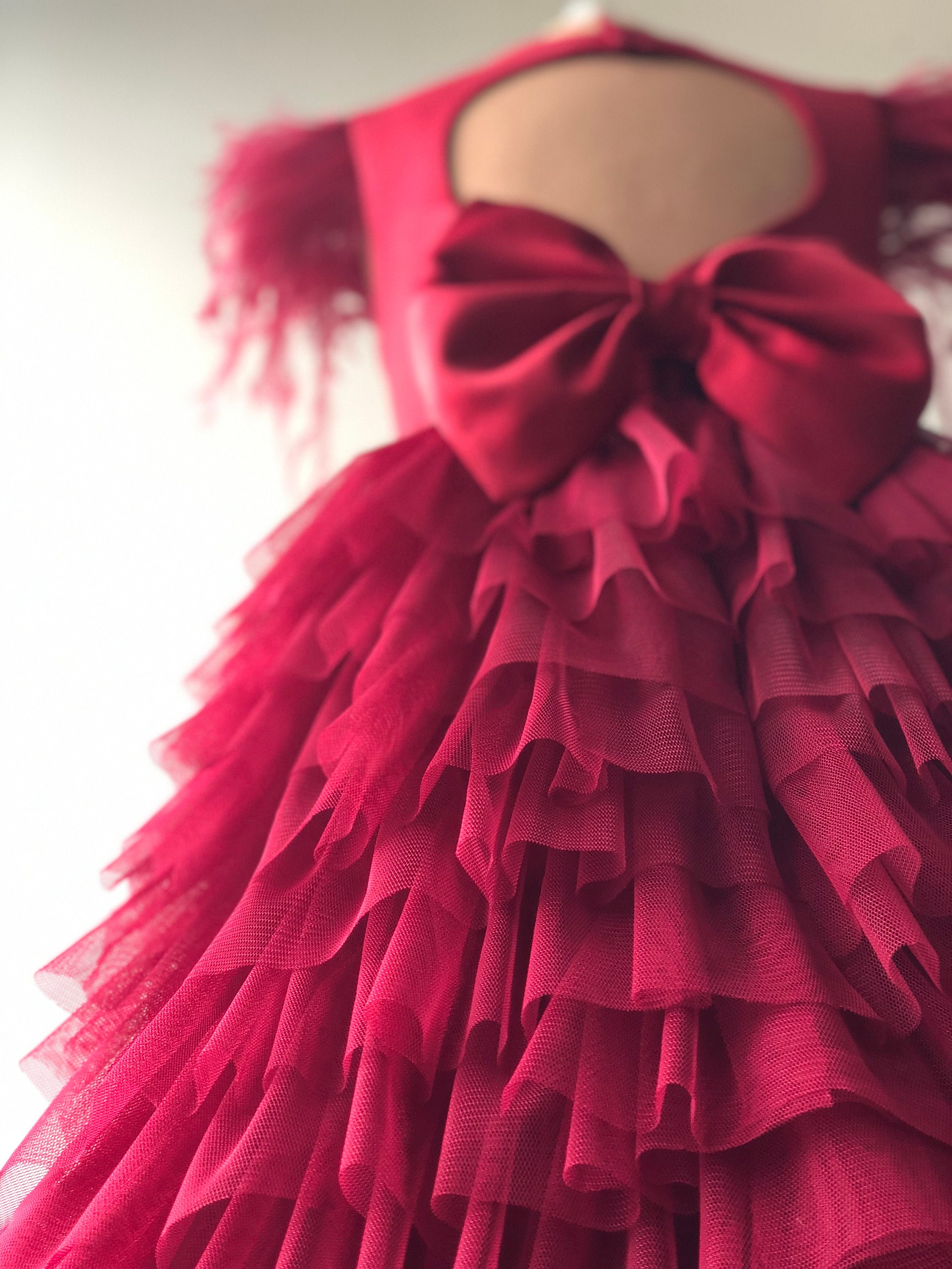 Red Kids Dress Party Dress Elegant Dress Girls Princes | Etsy