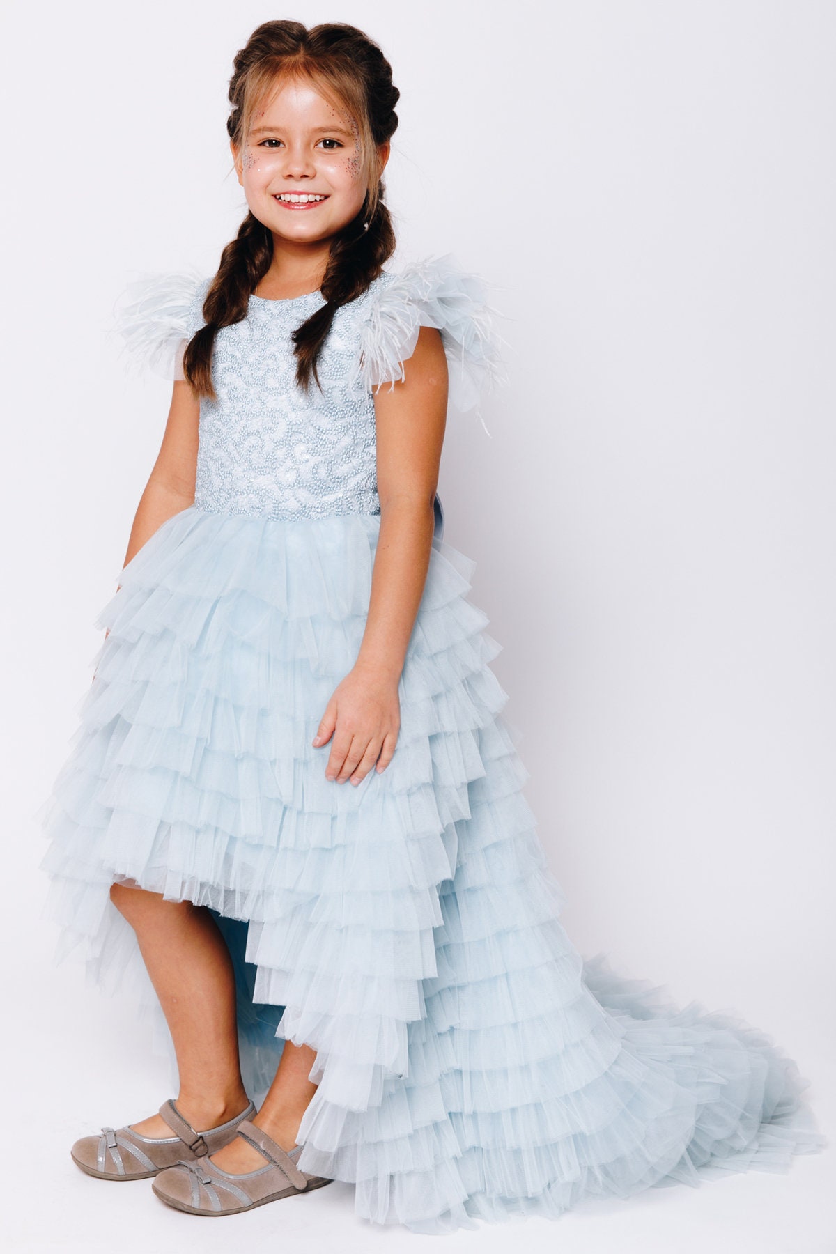 Blue Kids Dress Party Dress Elegant Dress Girls Princes - Etsy