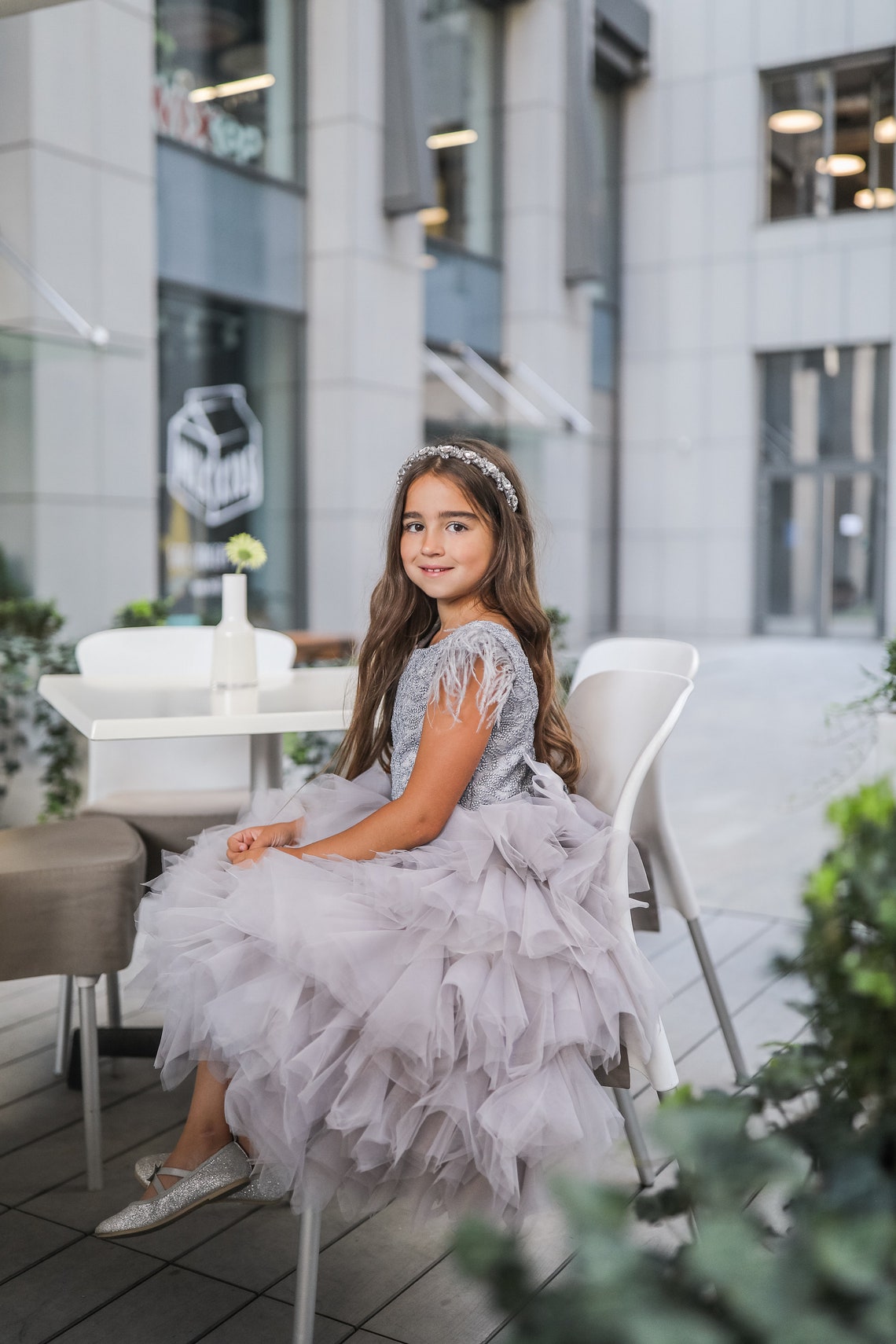 Gray Kids Dress Party Dress Elegant Dress Girls Princes - Etsy