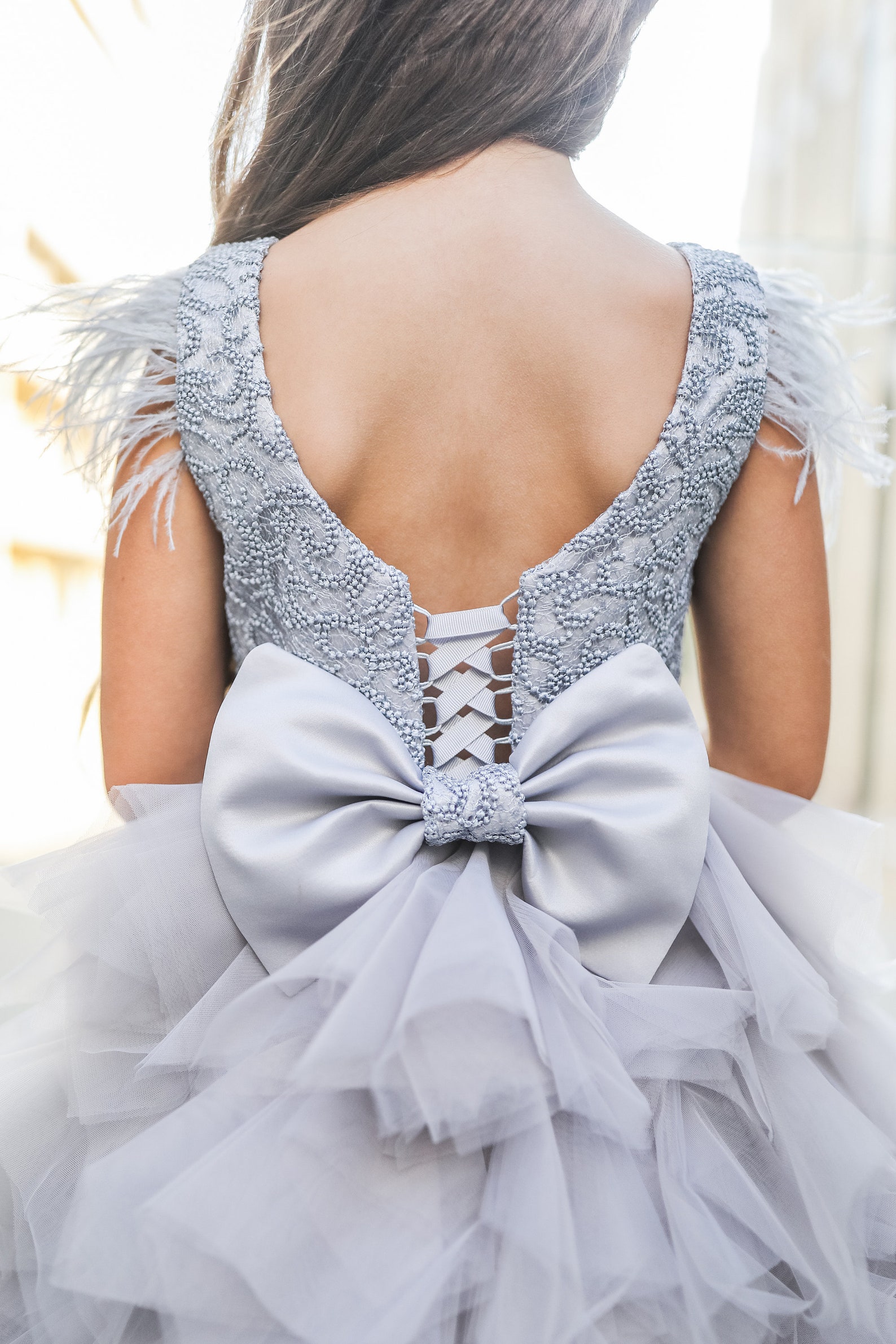 Gray Kids Dress Party Dress Elegant Dress Girls Princes - Etsy