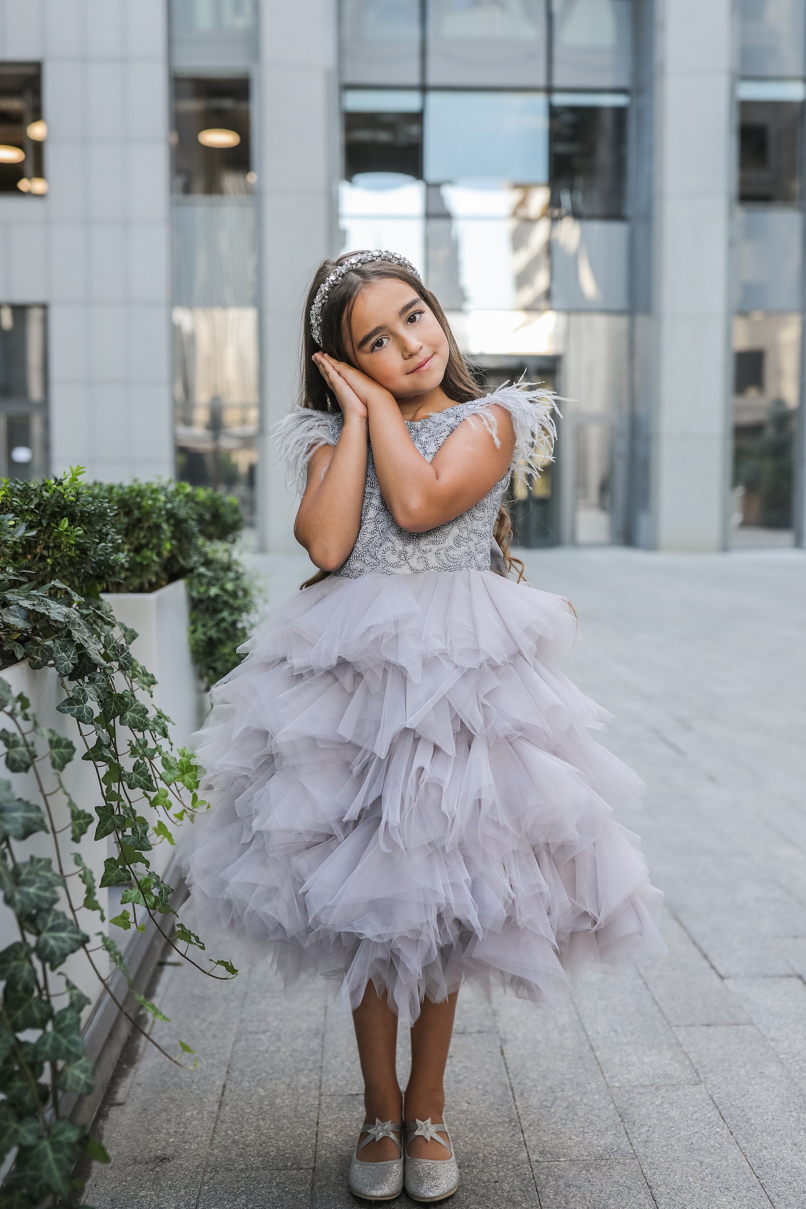 Gray Kids Dress Party Dress Elegant Dress Girls Princes - Etsy