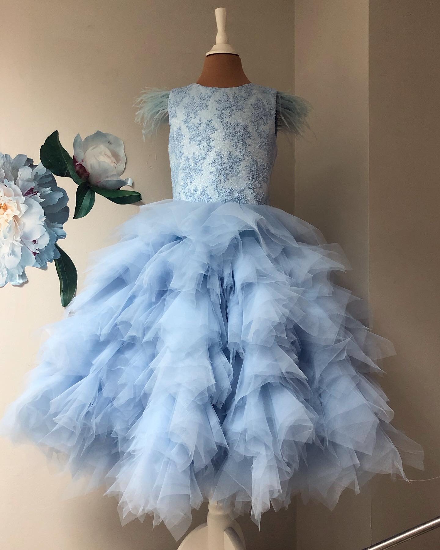 Blue Kids Dress Party Dress Elegant Dress Girls Princes - Etsy