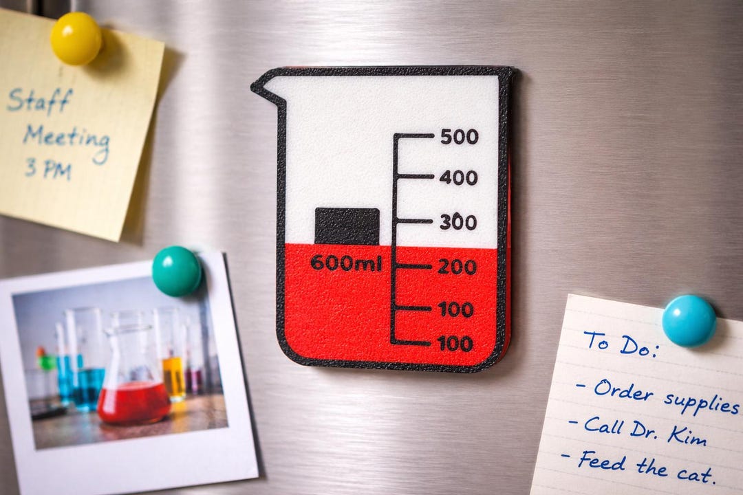 3D Printed Beaker Fridge Magnet, Science Lab Decor, Chemistry Gift ...