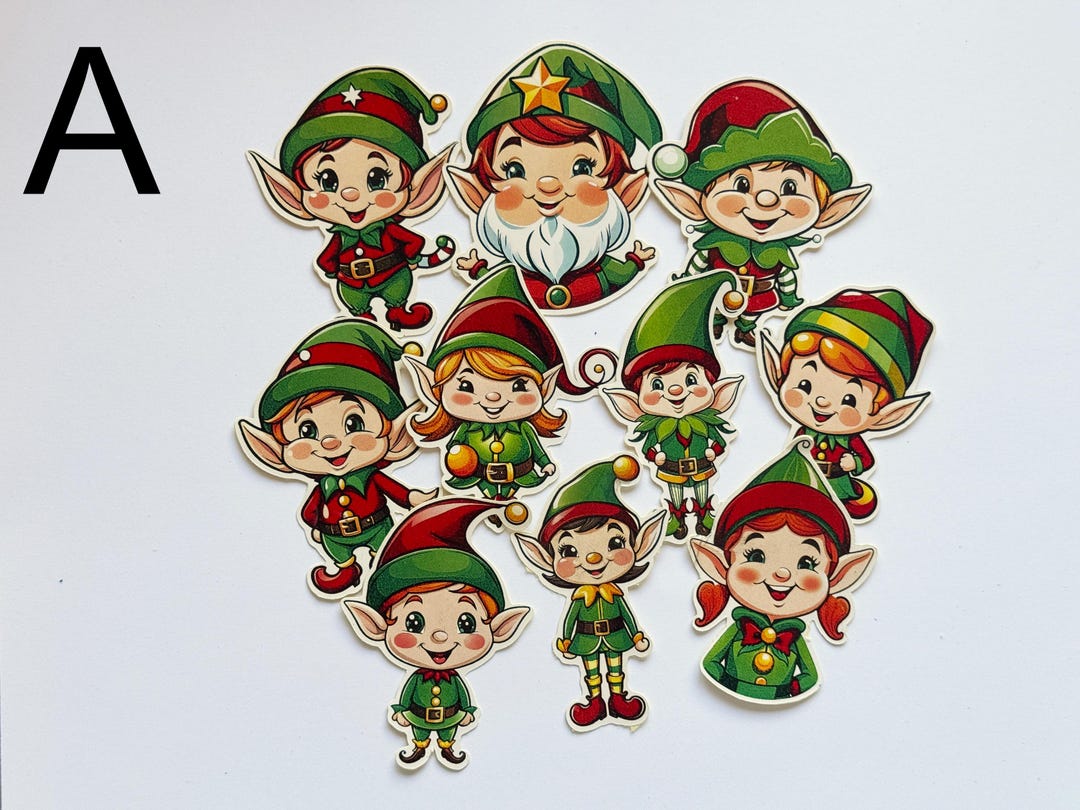 Christmas Elf Sticker Pack: Holiday Parcel Decoration (20 Stickers) - Etsy