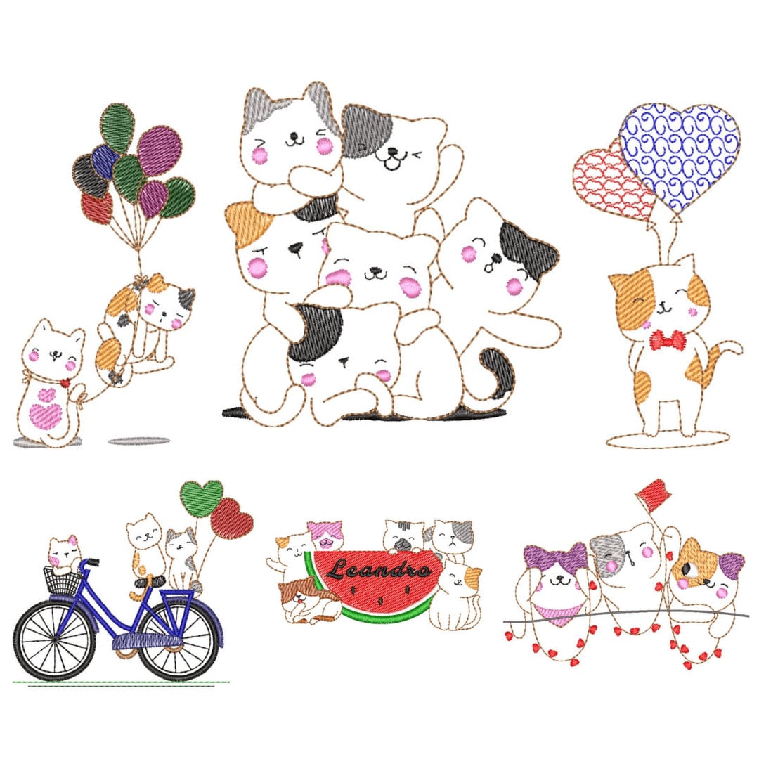 Contour Cats Design Pack - Etsy