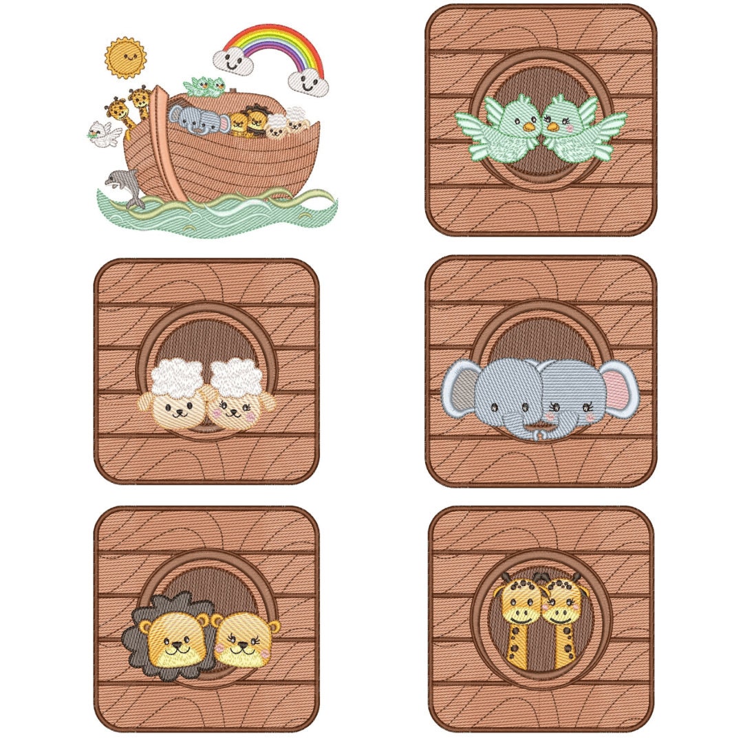 Animals in the Ark quick Stitch Design Pack - Etsy