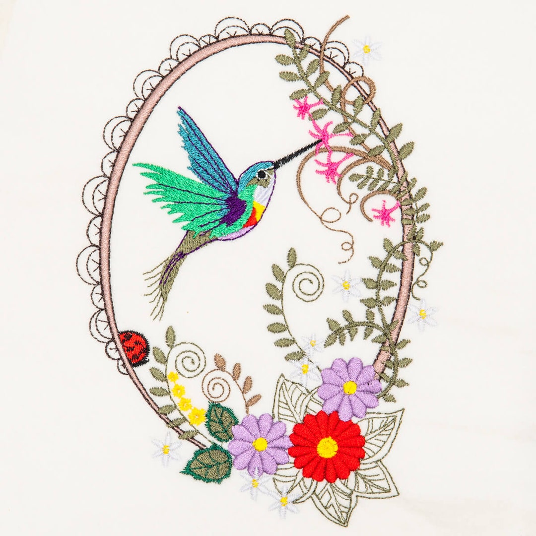 Hummingbird Embroidery Design 6 Different Sizes for Instant - Etsy