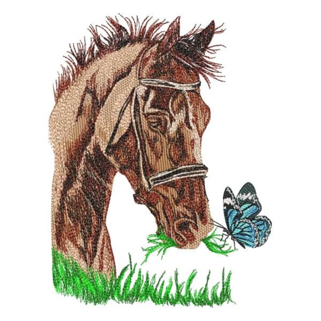 Horse realistic Embroidery Design 5 Different Sizes for Instant ...
