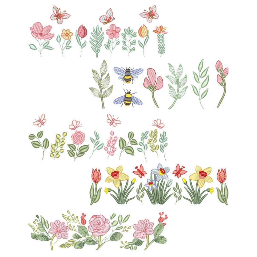 Flowers Borders Design Pack - Etsy