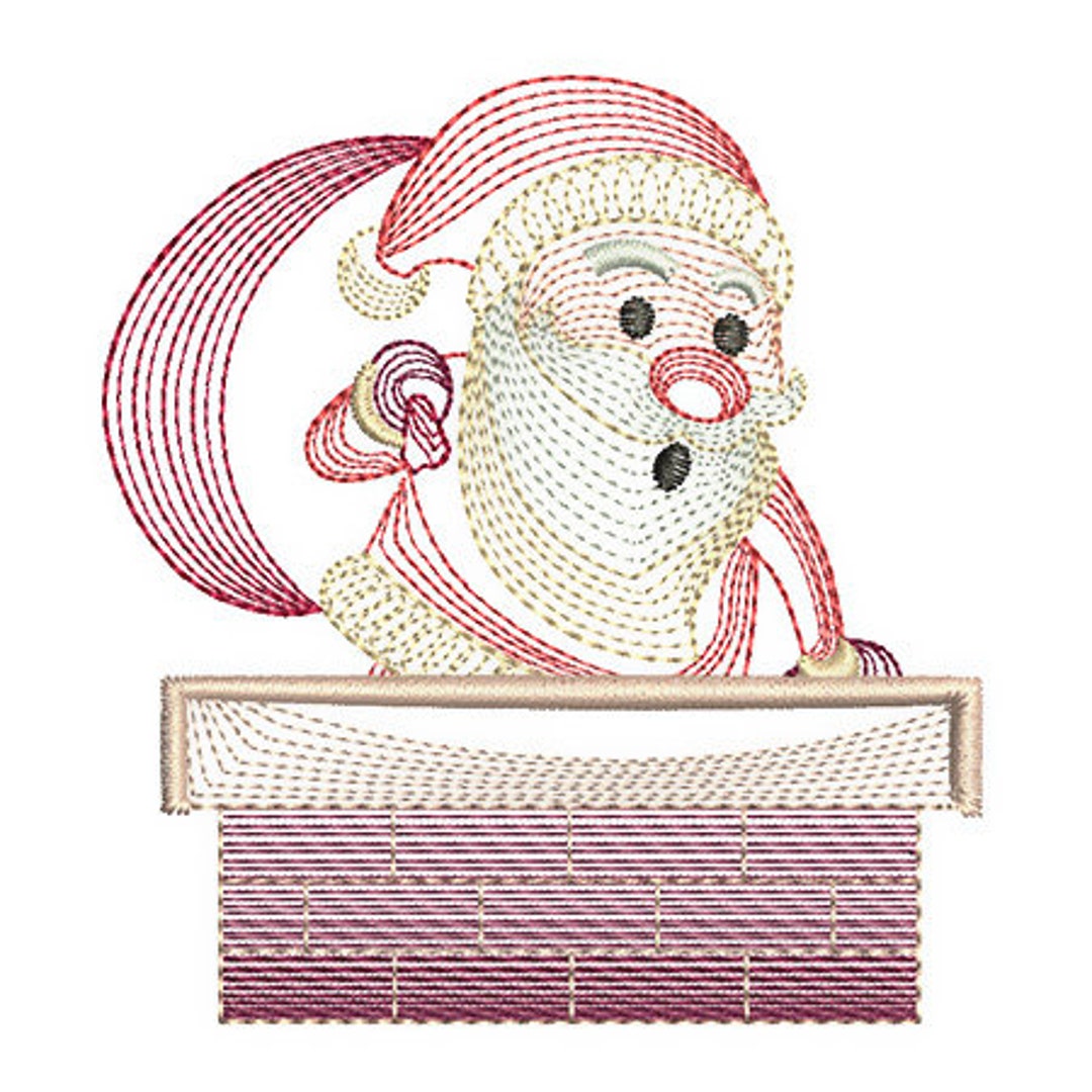 Santa Claus Embroidery Design 8 Different Sizes for Instant - Etsy
