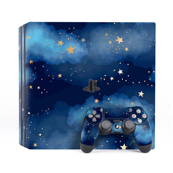 PS4 Skin Blue Ps4 Pro Slim Fat Vinyl Sticker Sky Gold Stars | Etsy