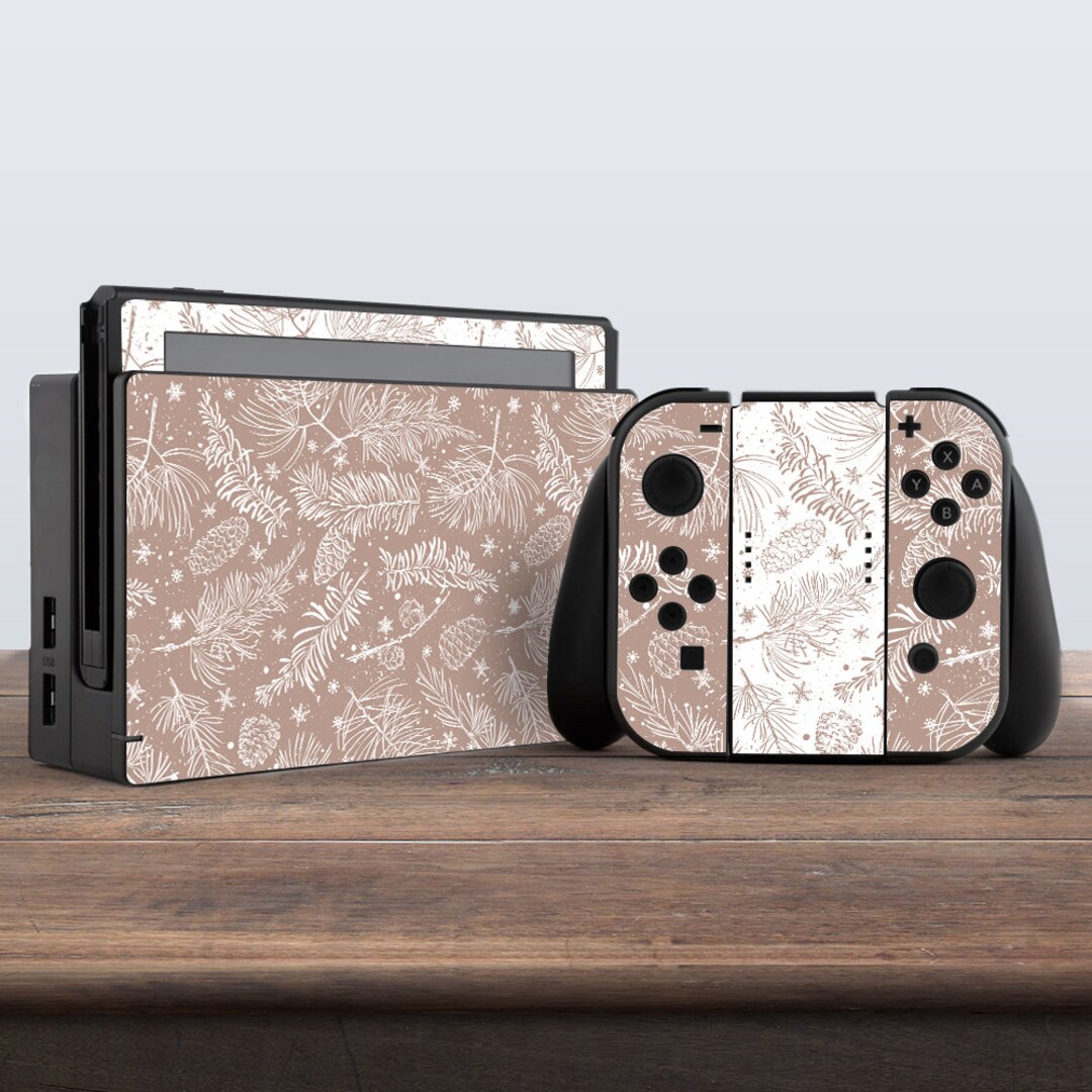 Pine Tree Art Nintendo Skin Brown Floral Skin Nintendo Switch Winter ...
