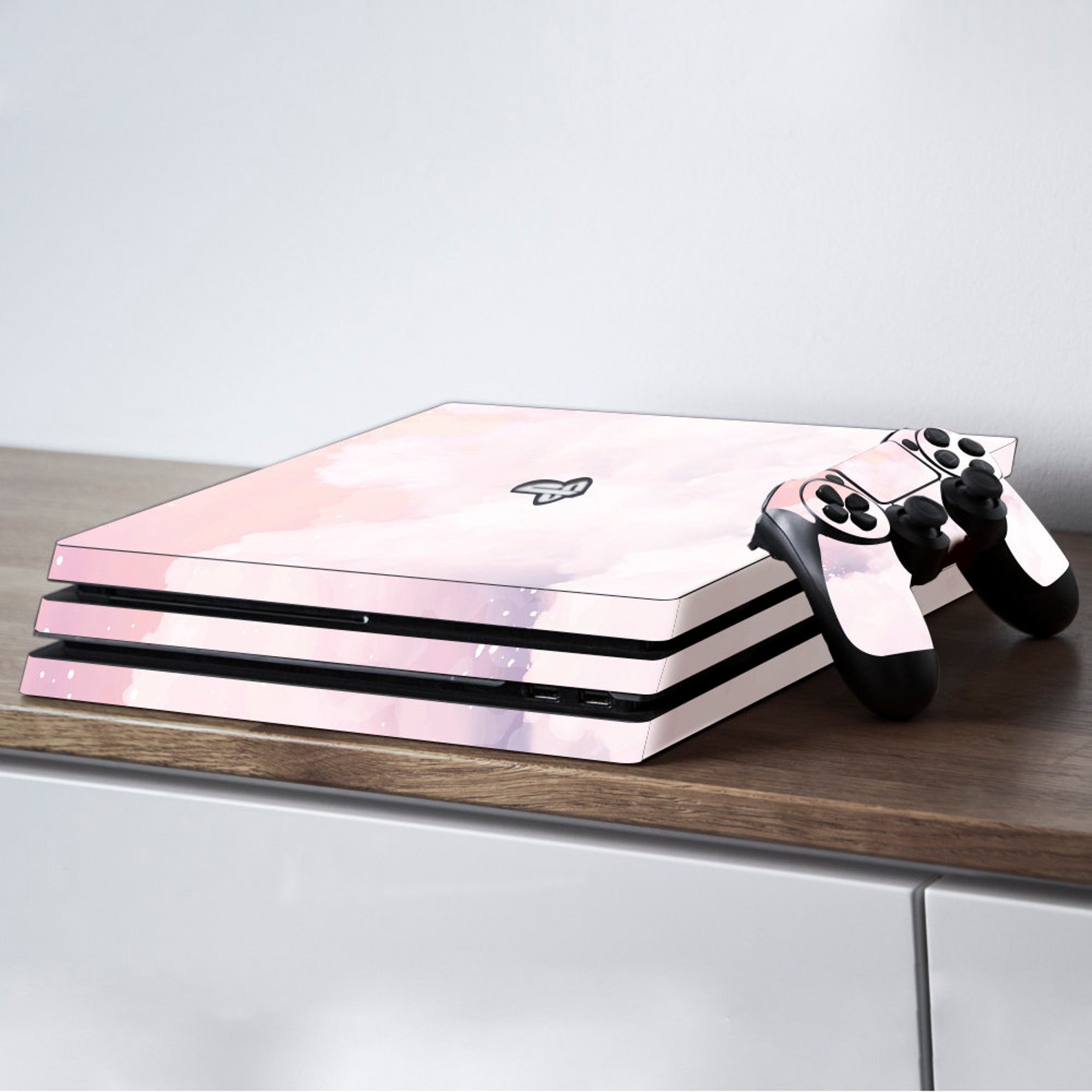 PS4 Skin Kawaii Ps4 Pro Slim Fat Vinyl Sticker Pink Sky Pastel Decal ...