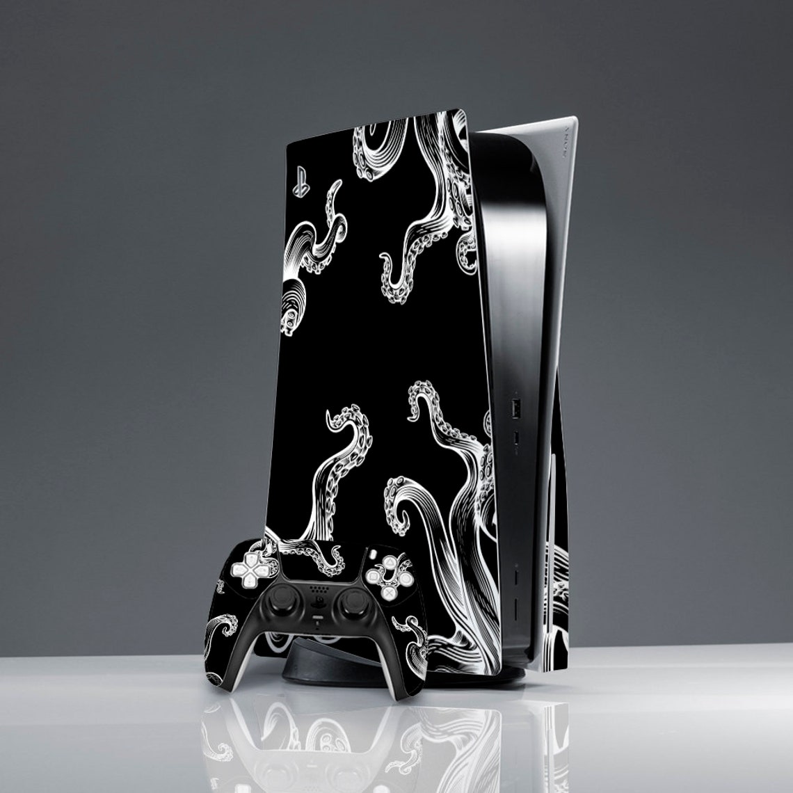PS5 skin black PlayStation 5 Skin octopus goth Console and | Etsy