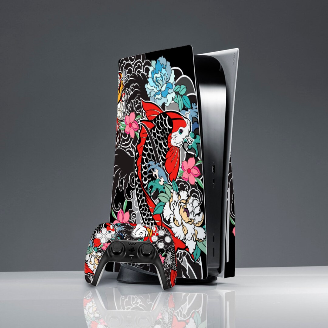 PS5 Skin Japan Playstation 5 Skin Koi Fish Floral Console and ...