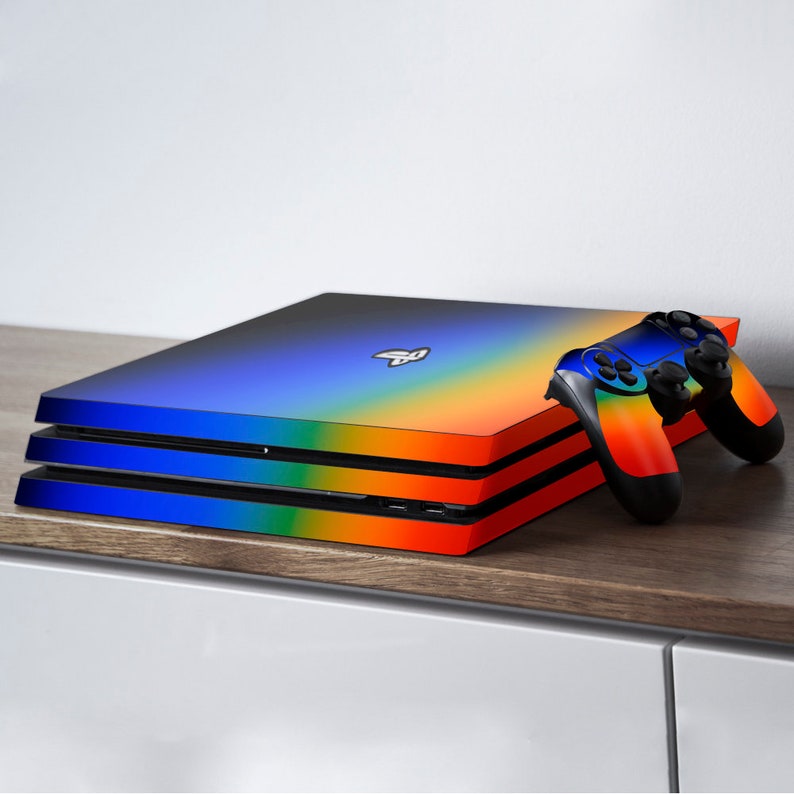 PS4 Skin Rainbow Ps4 Pro Slim Fat Vinyl Sticker Gradient Solid - Etsy
