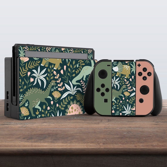 Nintendo Switch Skin Green Vinyl Sticker Dinosaur Leaf | Etsy
