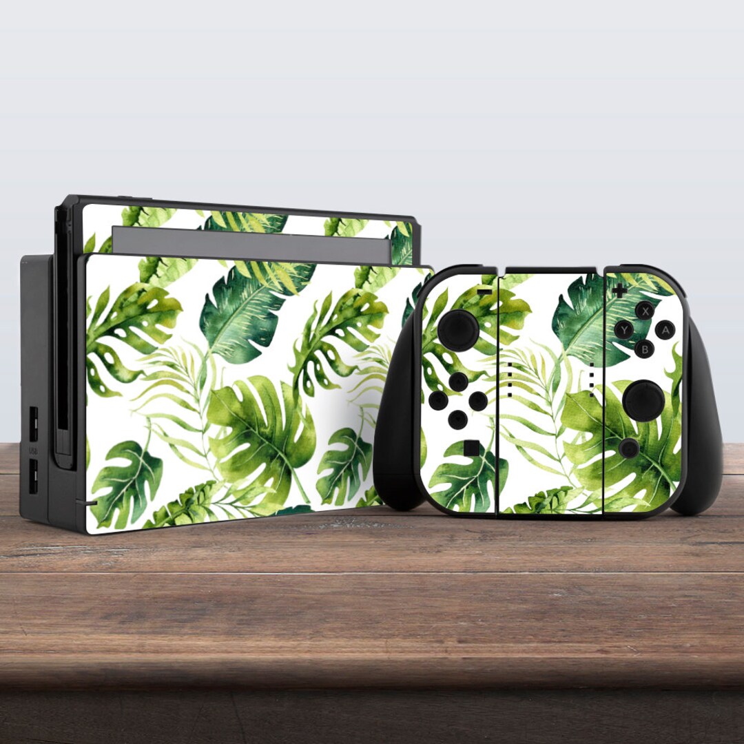 Switch Skin Leaves Switch Skin Green Nintendo Skin Floral Nintendo Skin ...