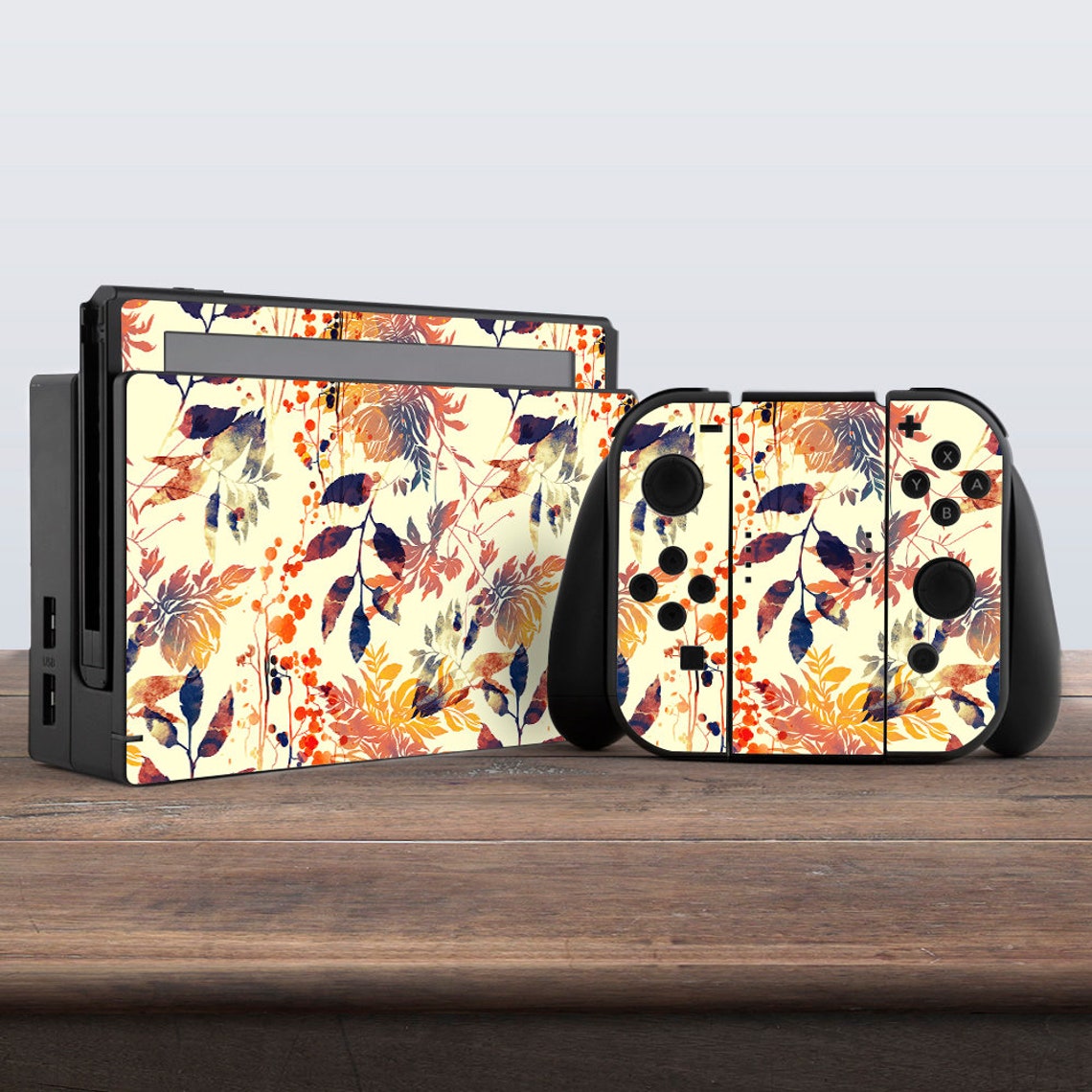 Nintendo Switch Skin Kawaii Vinyl Sticker Floral Watercolor | Etsy