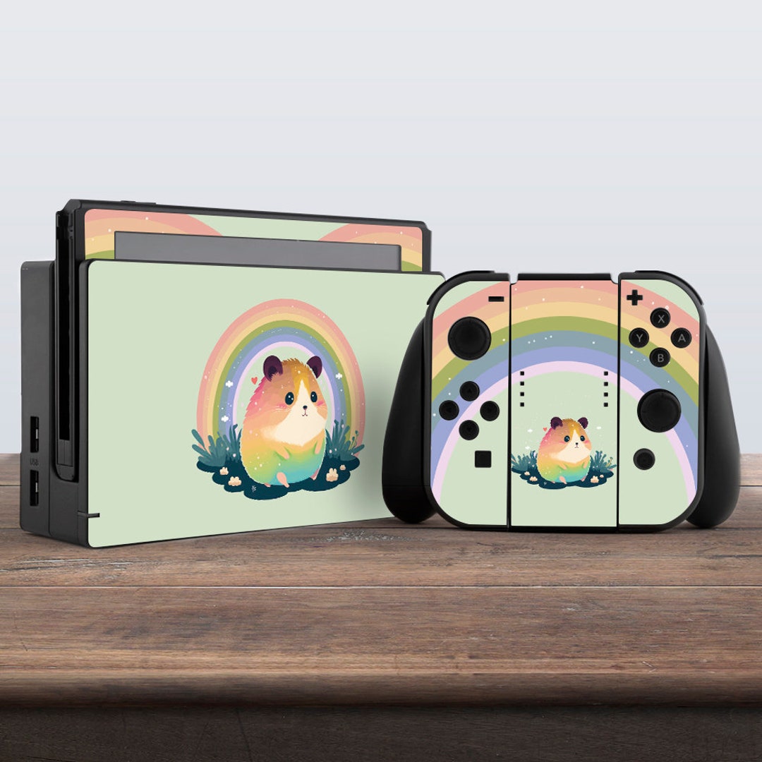 Kawaii Hamster Nintendo Skin Rainbow Nindendo Decor Nintendo Switches ...