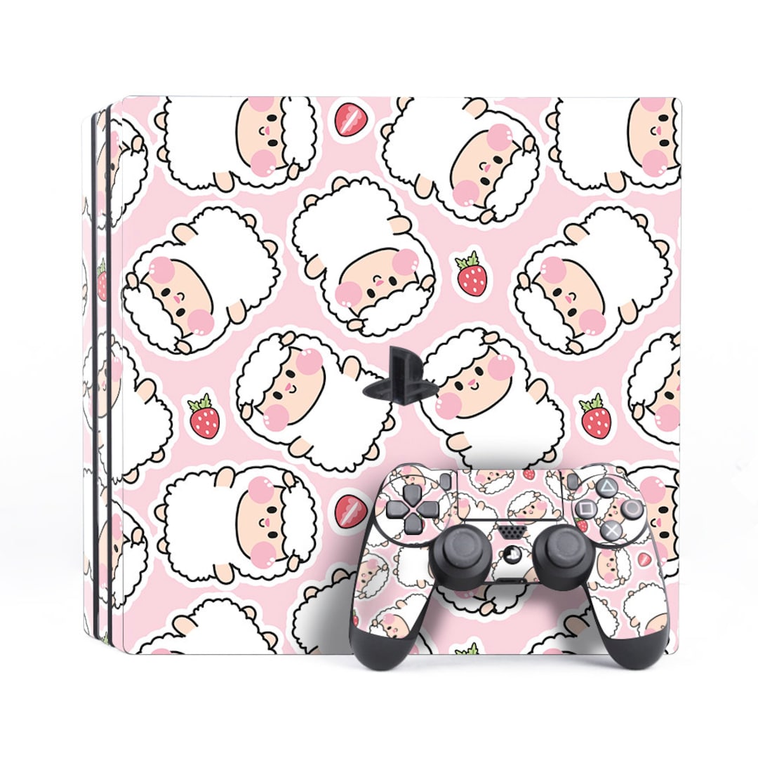 Funny Sheep Art Ps 4 Skin Pink Kawaii Animal Art Sticker Decal Ps4 ...