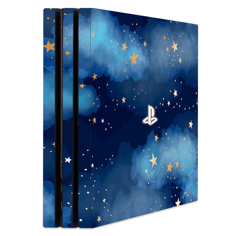 PS4 Skin Blue Ps4 Pro Slim Fat Vinyl Sticker Sky Gold Stars | Etsy