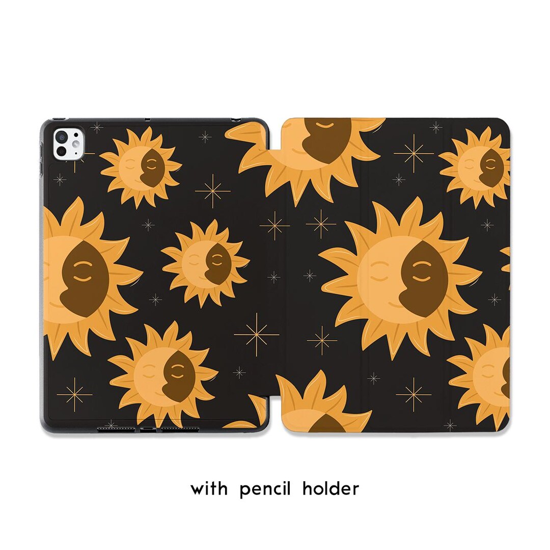 Vintage Sun Moon iPad Case Stars Dark Print Cover iPad Case Night iPad ...
